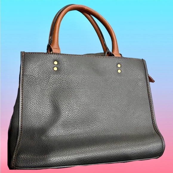 G.H. Bass & Co. | Bags | Gh Bass Black Brown Leather Mini Tote Bag ...